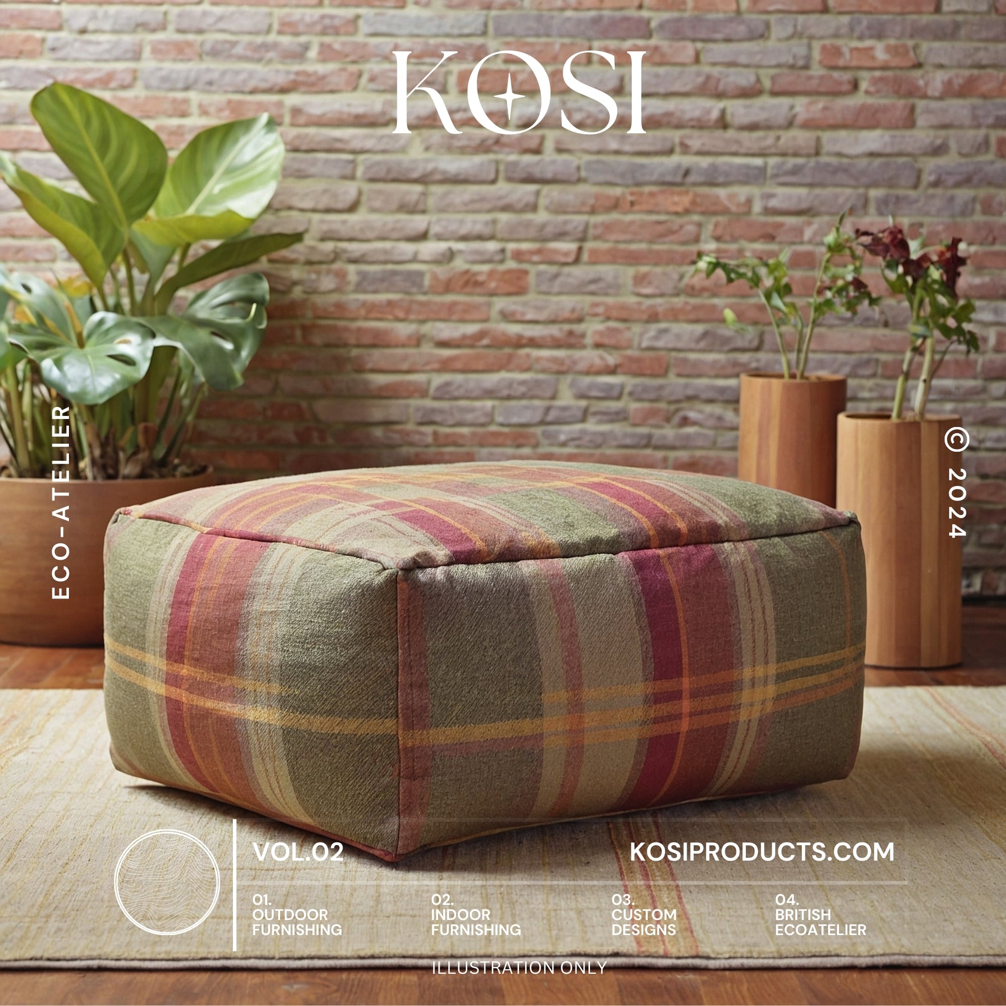 Bean Bag Ottomon| Faux Wool Footstool| Rectangle Pouf – KOSI ATELIER
